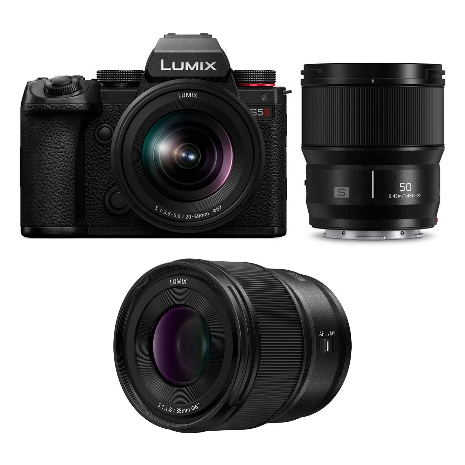 Panasonic Lumix S5 II Digital Camera with 20-60mm and 50mm Lens + LUMIX ...