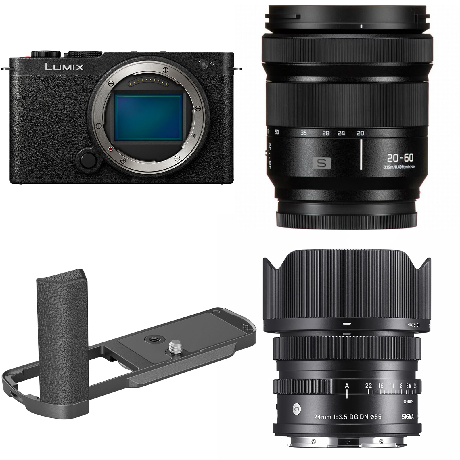 Panasonic Lumix S9 with 20-60mm f3.5-5.6 Lens +L-Shape Handle + Sigma ...