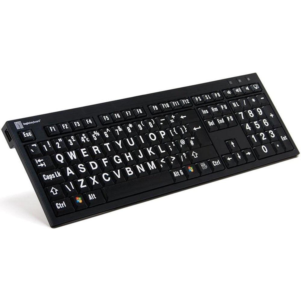 Logickeyboard XLPrint NERO White on Black PC Keyboard | Wex Photo Video