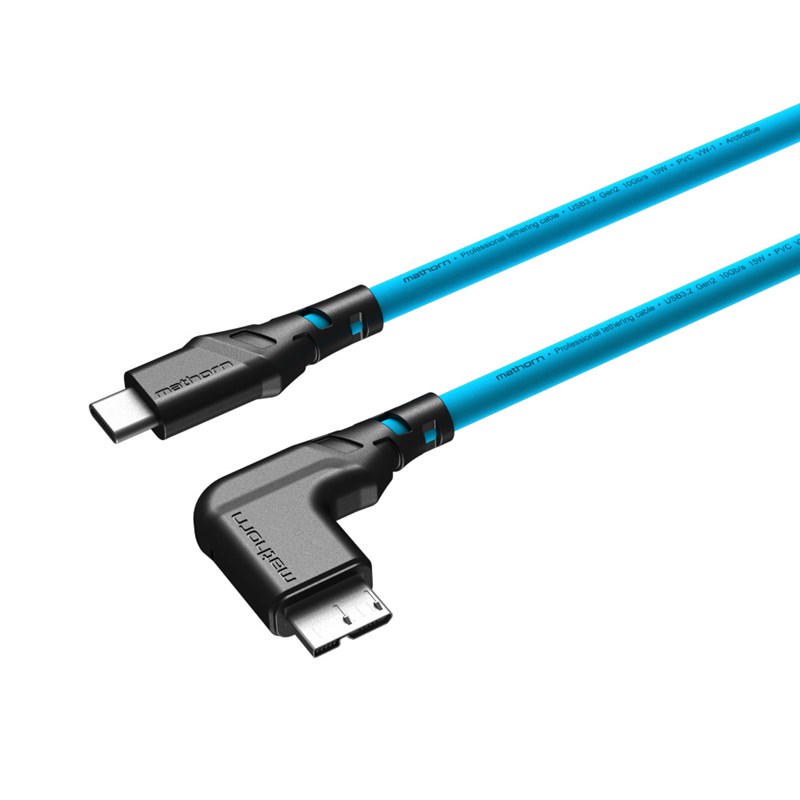 Mathorn MTC-531 USB C - Micro B 90 5m Tethering Cable - ArcticBlue ...