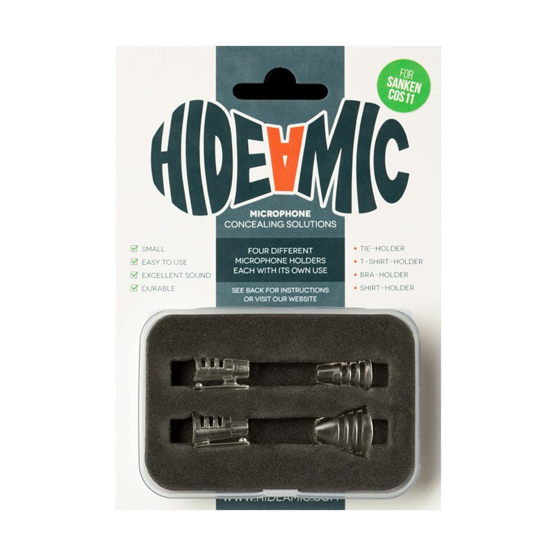 Hide-a-mic set for Sanken COS11, 4 different holders in case, Transparent | Wex Photo Video