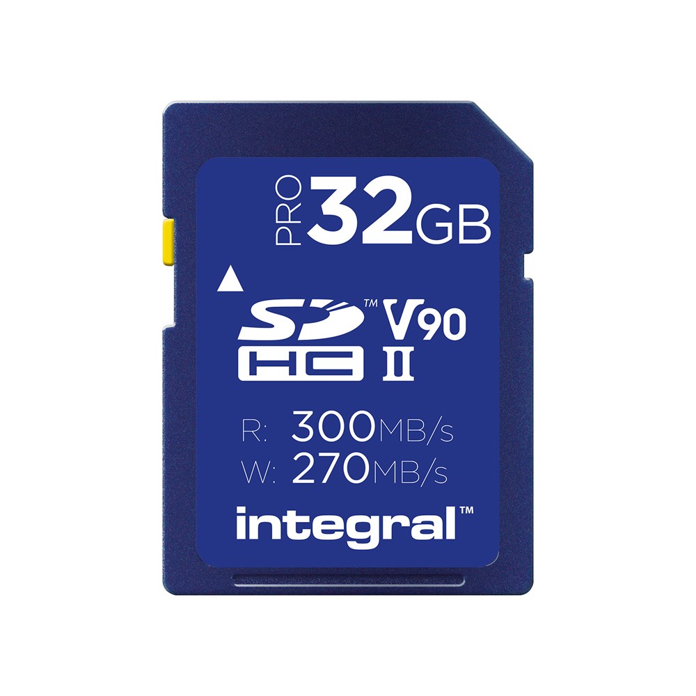 Integral 32GB Professional (300MB/Sec) UHS-II V90 SDHC Memory Card ...