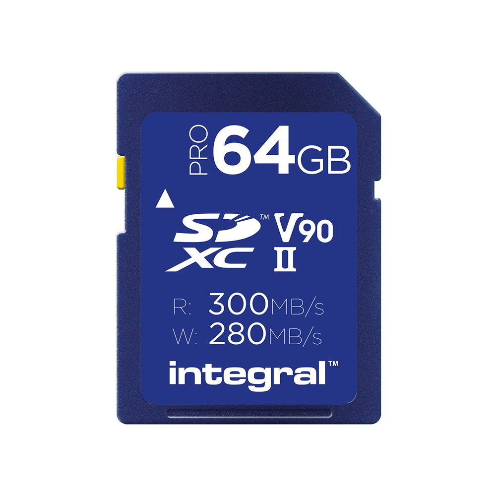 Integral 64GB Professional (300MB/Sec) UHS-II V90 SDXC Memory Card | Wex Photo Video