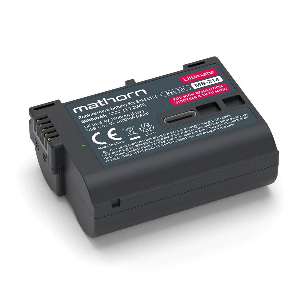 Mathorn MB-214 USB-C Rechargeable Ultimate Camera Battery (Nikon EN-EL15C) | Wex Photo Video